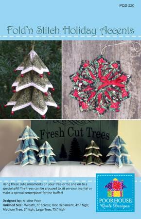 Poor House Quilt Designs - Fold'n Stitch Holiday Accents Kit - Wingspan ...