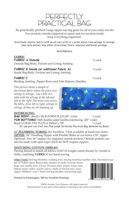 Aunties Two Patterns - A Perfectly Practically Kit