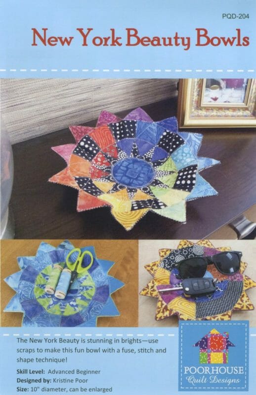 Poor House Quilt Designs - New York Beauty Bowls - Wingspan Crafts