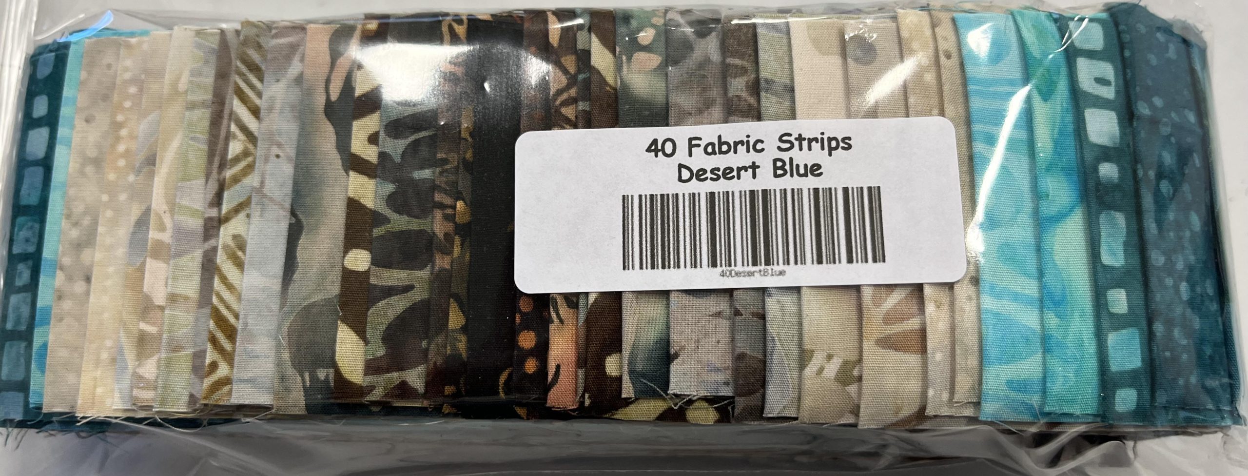 40 Fabric Strips Desert Blue - Wingspan Crafts